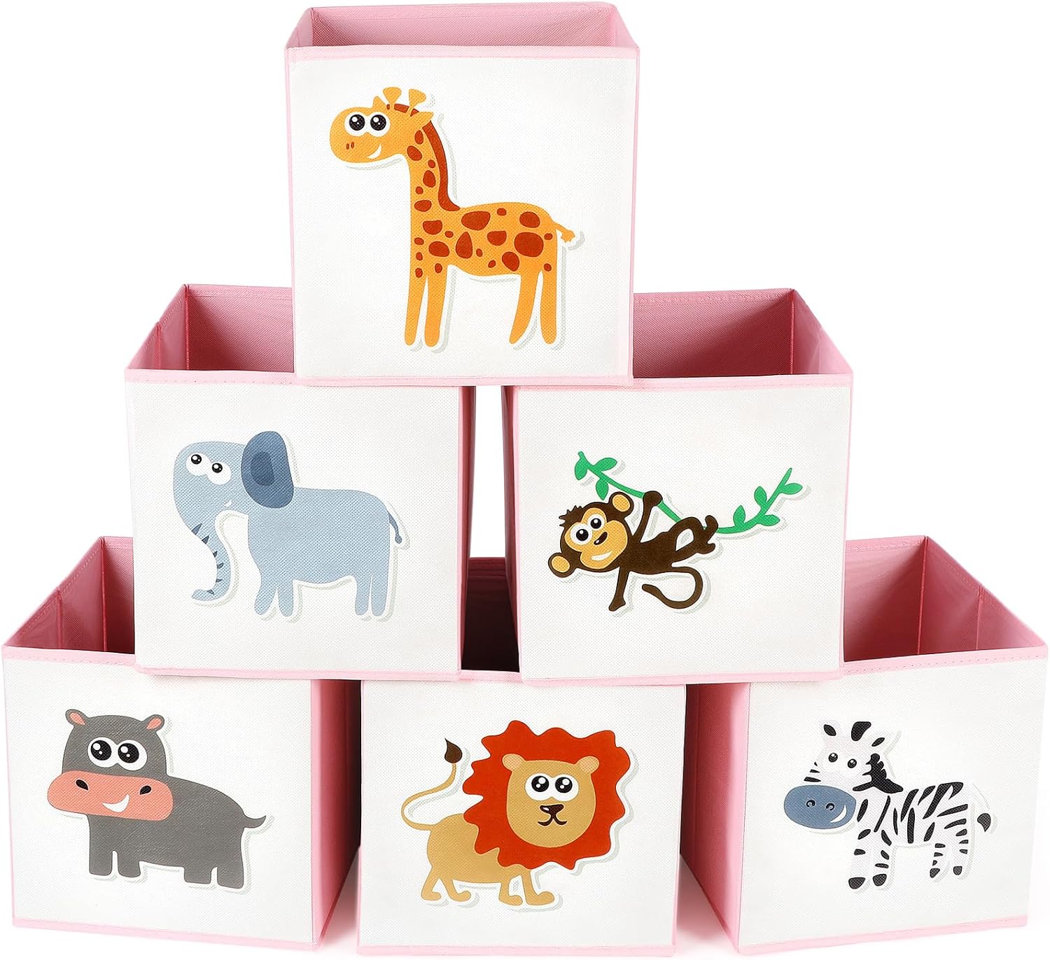 Amazon.com: Berlune 6 Pcs Foldable Animal Cube Storage Box 10 x 10 Inch ...