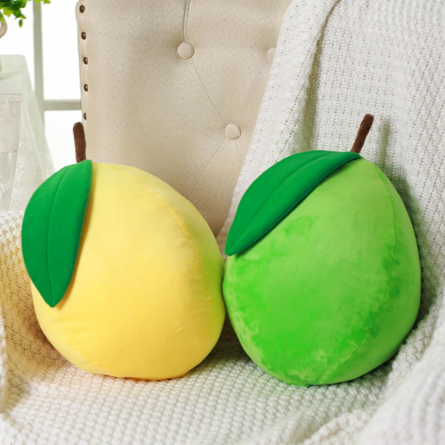 Amazon.com: Vercraft 2 Pcs Decorative Lemon Plush Cute Fruit Throw ...