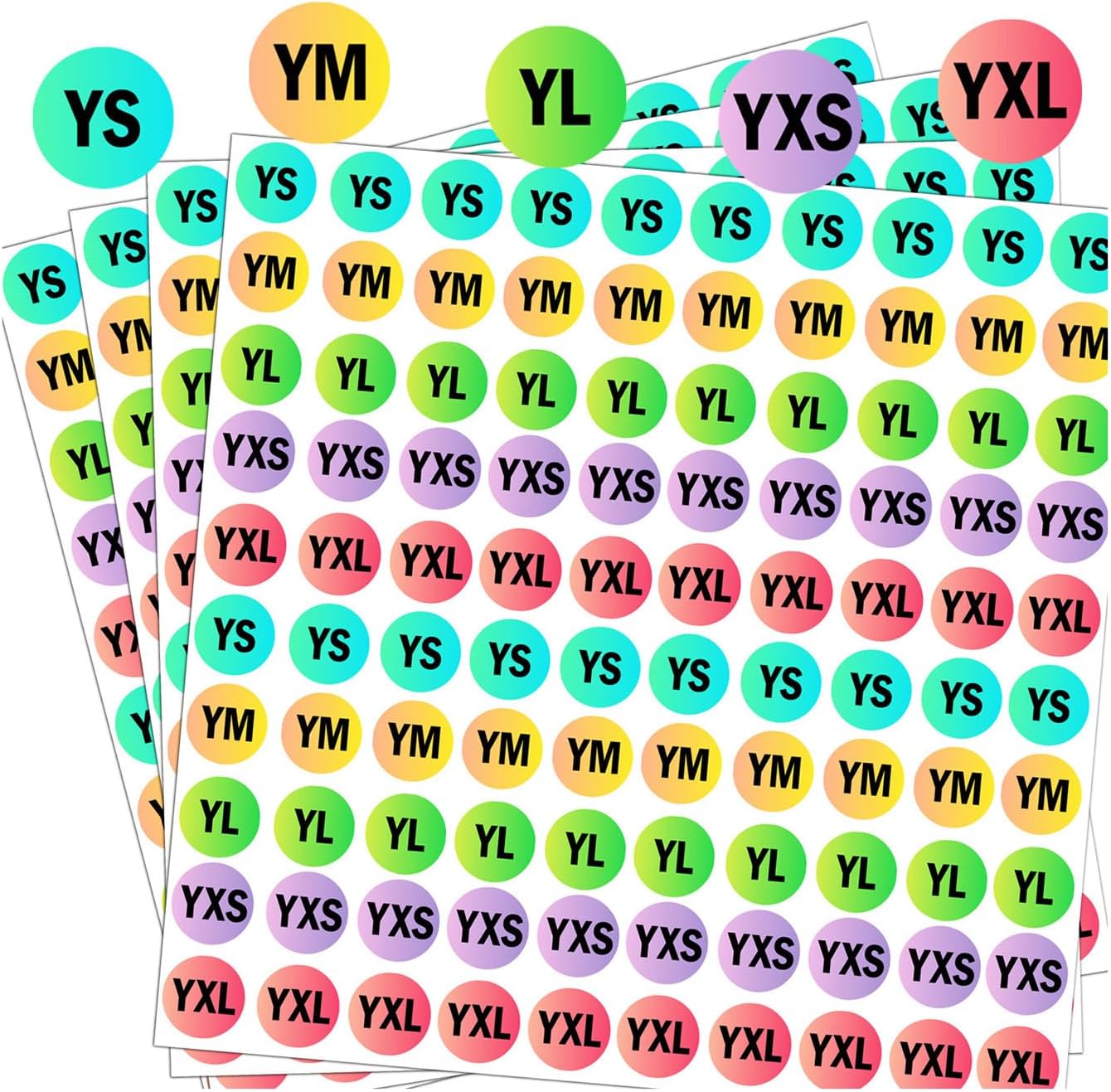 Amazon.com : 1000 Pcs Youth Clothing Size Stickers Clothing Size ...