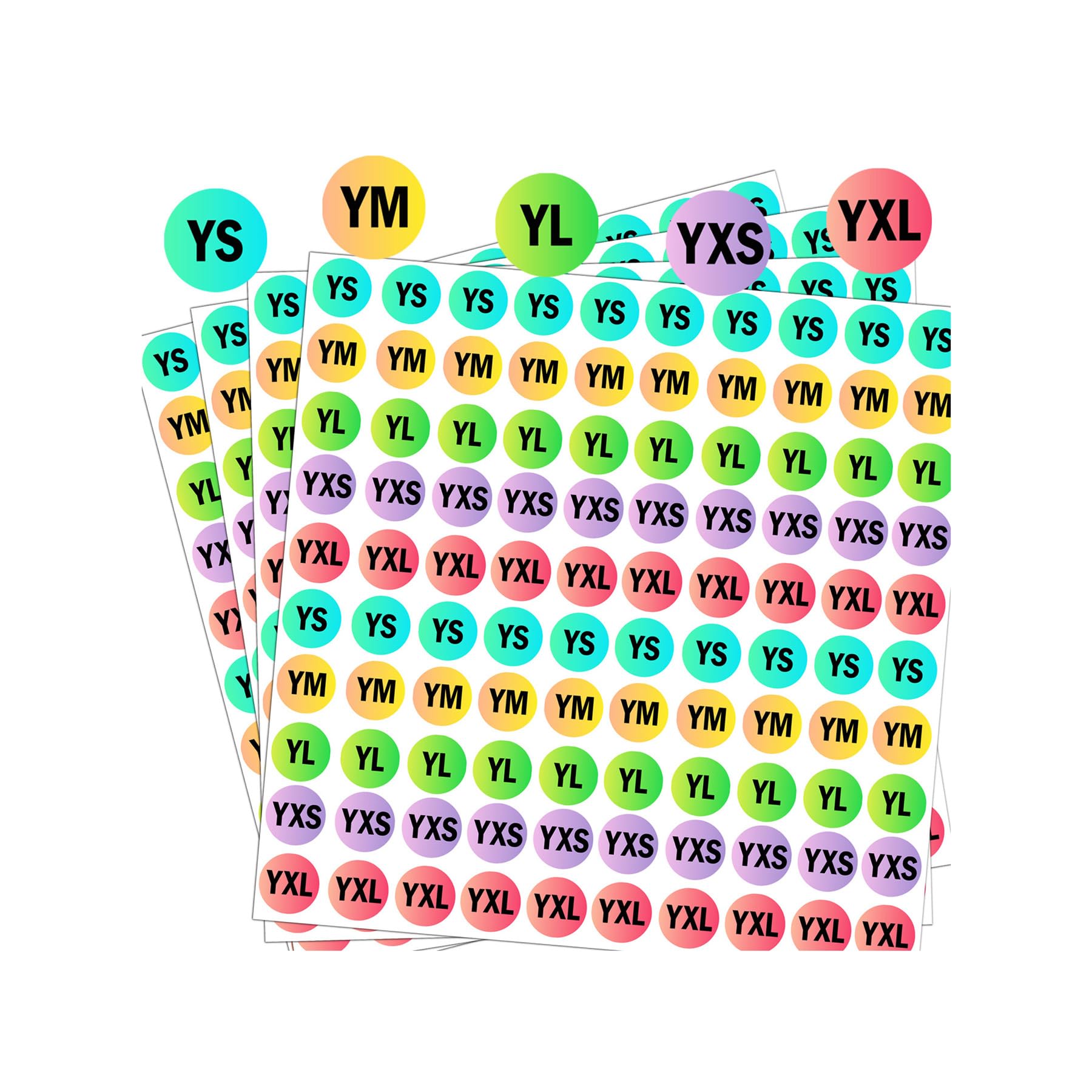 Amazon.com : Youth Clothing Size Stickers 1 inch Round Adhesive ...