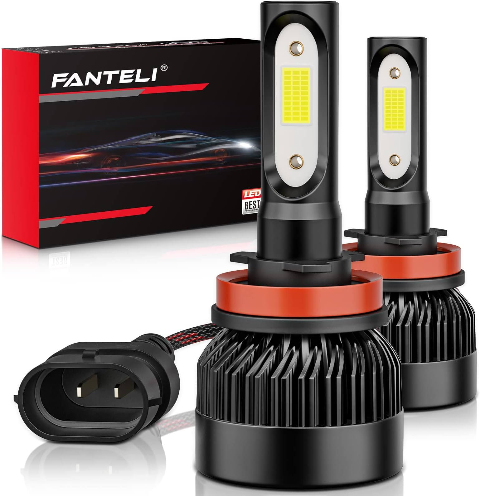 Amazon.com: FANTELI 9145 LED Fog Light Bulbs, 400% Brighter H10 LED Fog ...