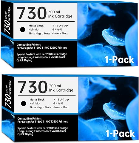 Amazon.com: VivEto 730 Ink Cartridge Matte Black (with New Chip) 300ml ...