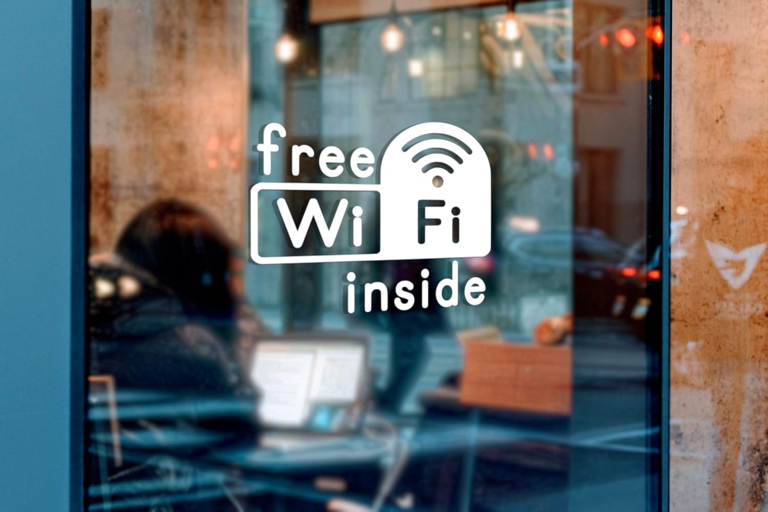 Amazon.com: "Free WiFi Inside" Vinyl Transfer Decal Sticker Sign for ...