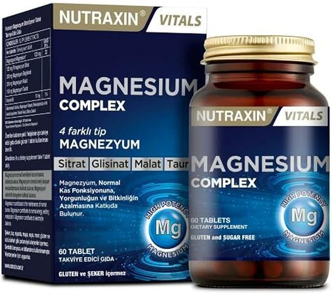 Nutraxin Magnesium Complex Gıda Takviyesi, 60 Tablet : Amazon.com.tr ...