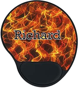 Amazon.com: Personalized Fire Mouse Pad with Wrist Support : Office ...