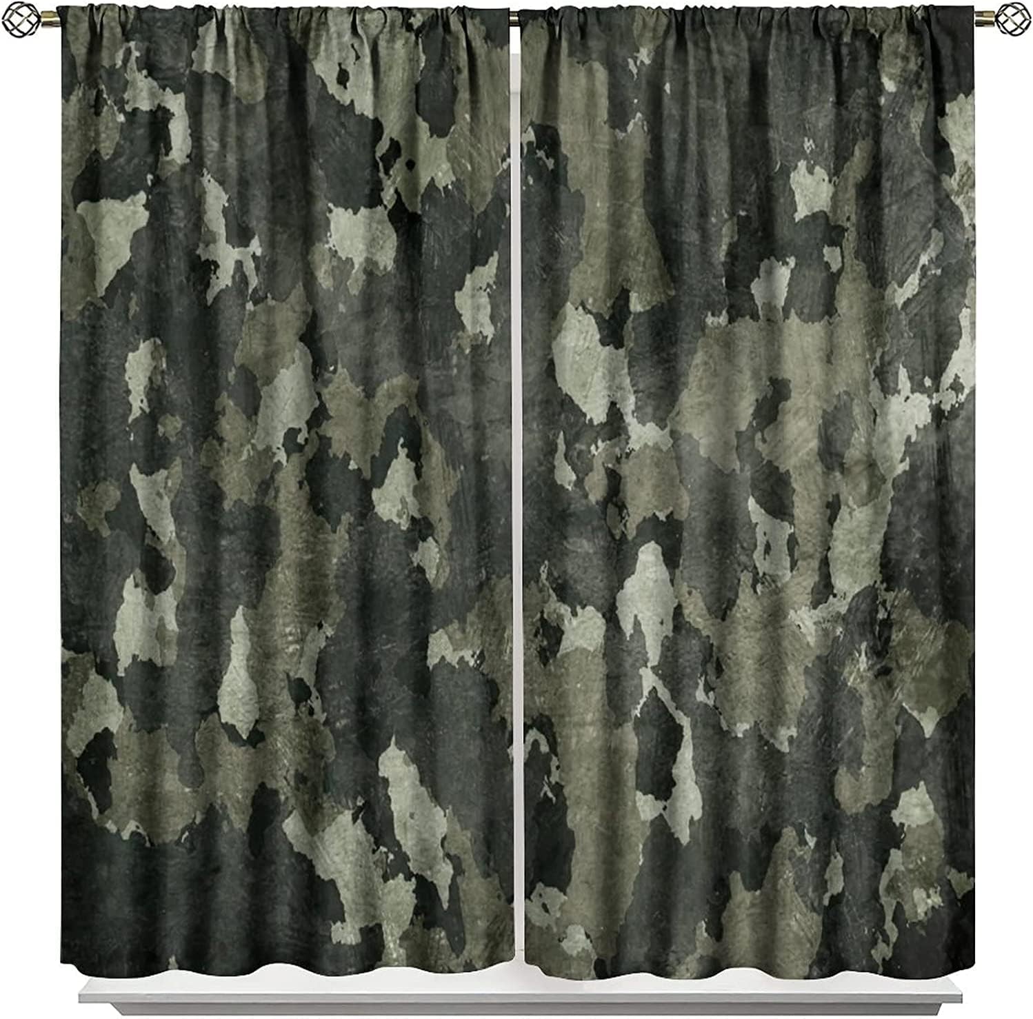 Amazon.com: Camo Window Curtains,Army Camoflage Hunting Green ...