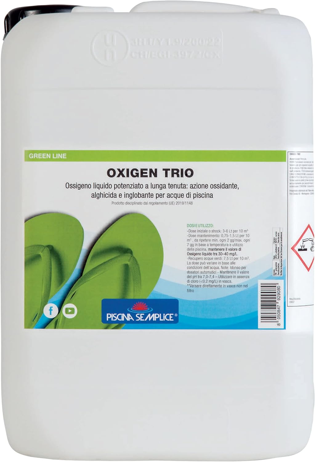 Lapi Oxigen Trio 10 Kg Ossigeno Attivo Alternativo al Cloro Trattamento ...