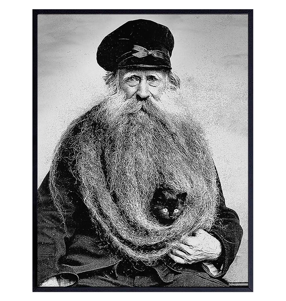 Amazon.com: nautical Wall Decor 11x14 - Vintage Sea Captain w/Black cat ...