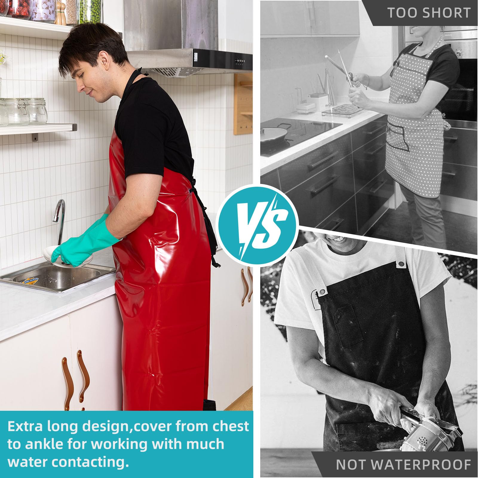 Snapklik.com : VICOGARAD 2 Pack Heavy Duty Vinyl Waterproof Apron 47 ...