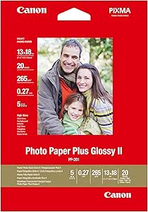 Amazon.com: Canon Photo Paper Plus II PP-201 - Glossy Photo Paper - 20 ...