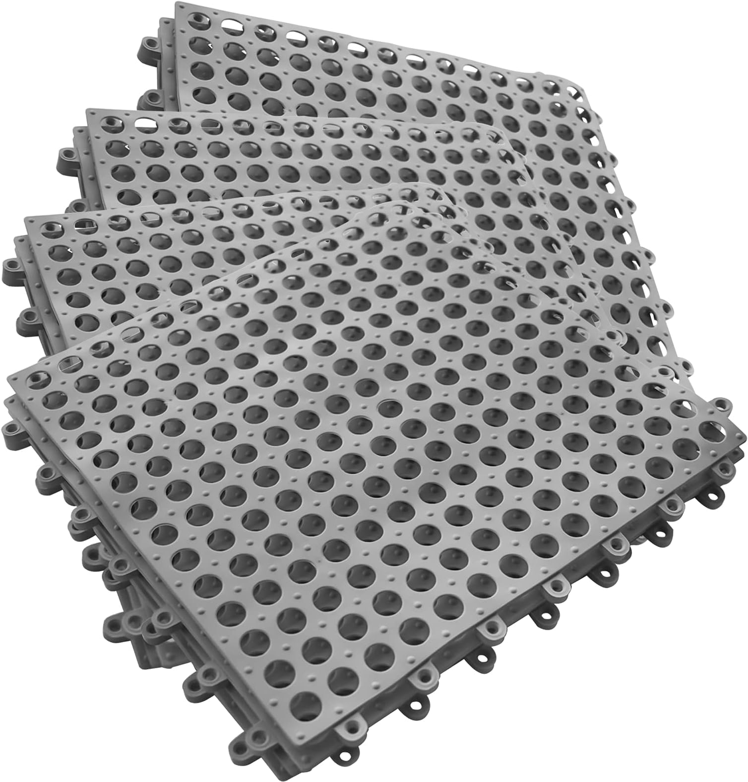 Amazon.com: 16Pack Drainage Interlocking Floor Mats, 12”x12” Non-Slip ...