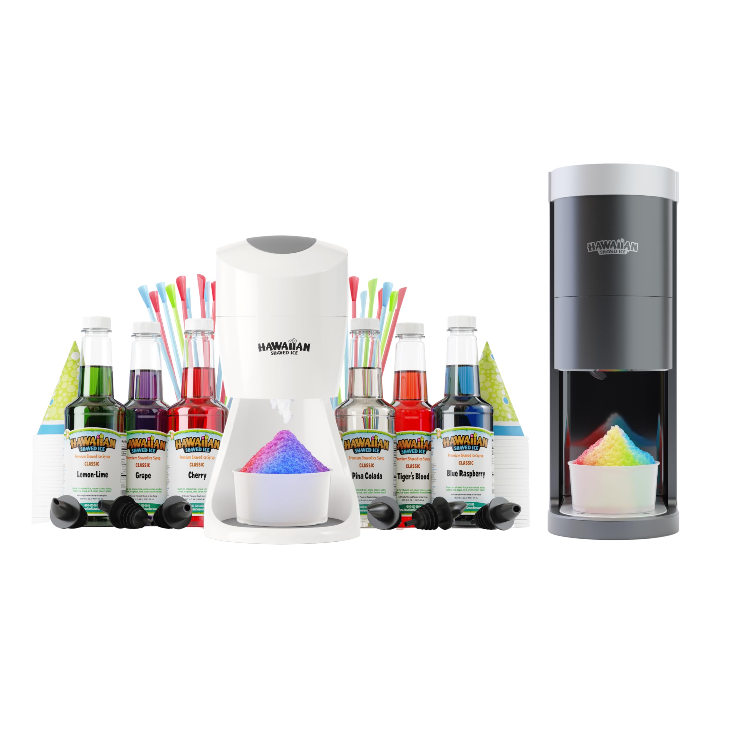 Amazon.com: Hawaiian Shaved Ice Snow Cone Machine Kit with 6 Syrups and ...