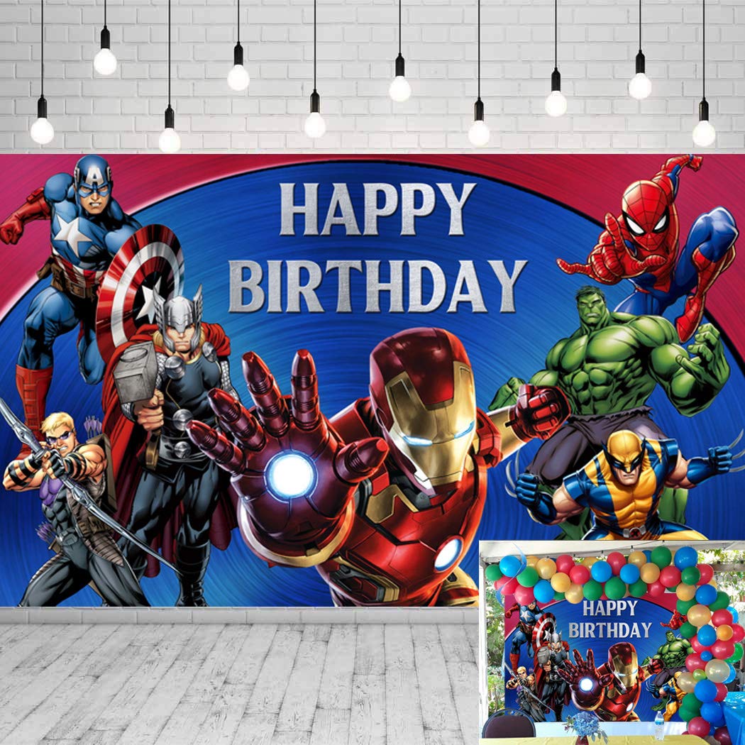Buy Cartoon Superhero Theme Photography Backdrop Avengers backdrops ...