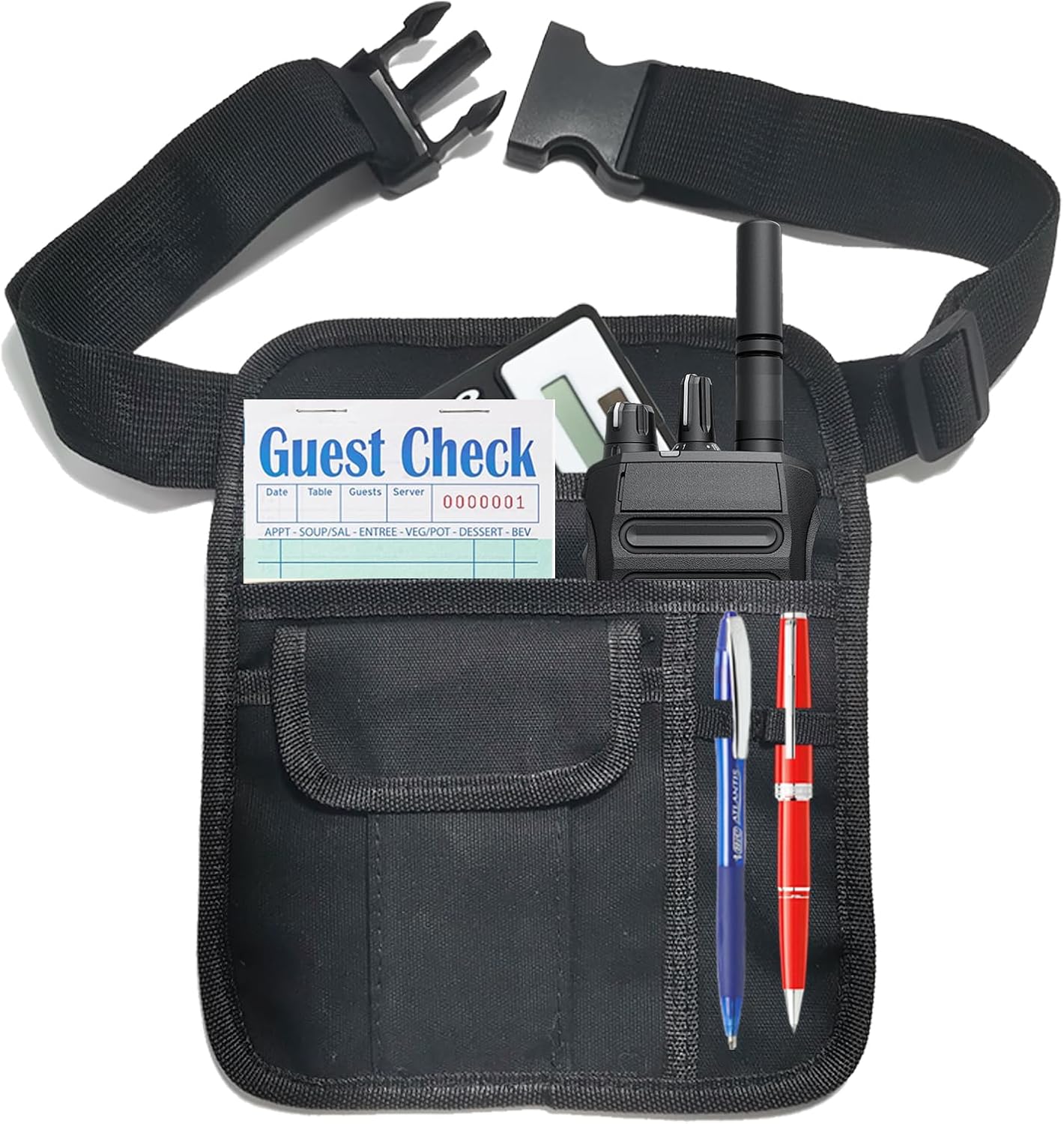 Amazon.com: UlifeBetter Server Waist Pouch, Black Server Apron Short ...