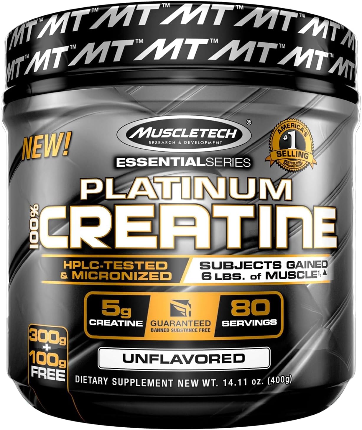 MuscleTech Creatine Monohydrate Powder, Platinum Creatine Powder, Pure ...