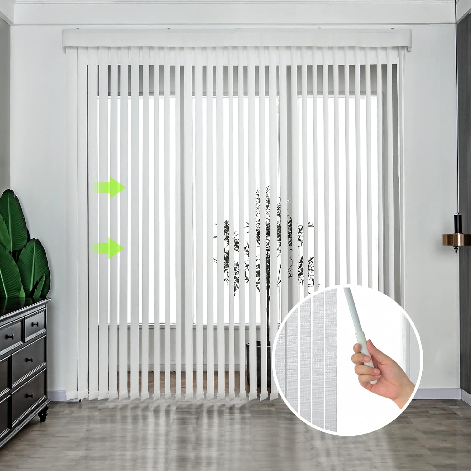Yoolax Vertical Blinds Custom Half-Shading Vertical Window Shades Track ...
