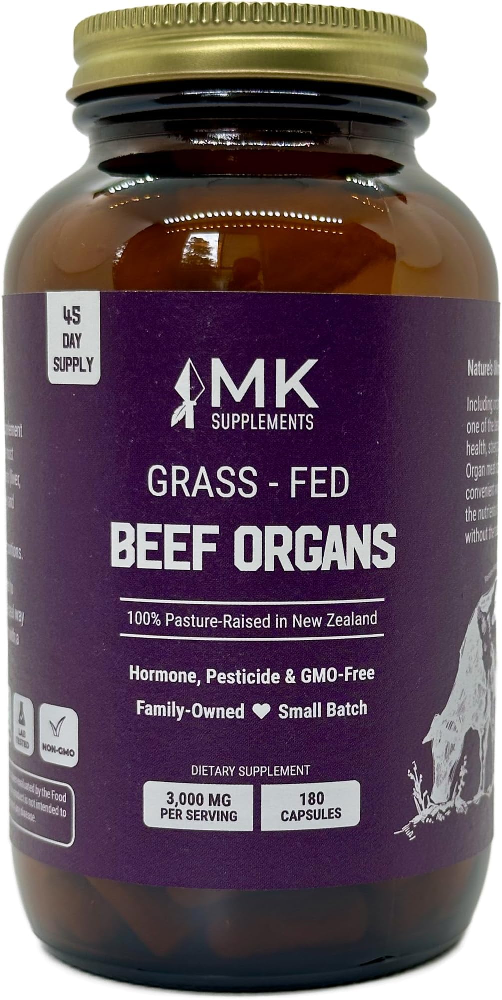 Amazon.com: MK Supplements Grass-Fed Beef Organs – Liver, Heart, Kidney ...