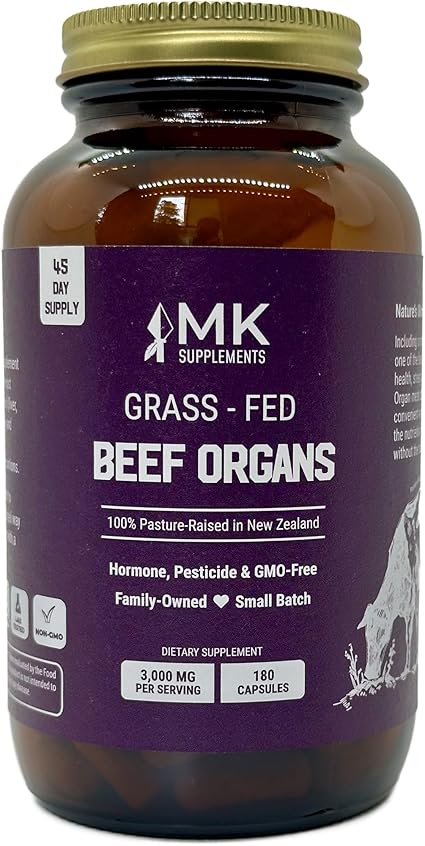 Amazon.com: MK Supplements – Grass-Fed Beef Organs 3000 mg, 180 Beef ...
