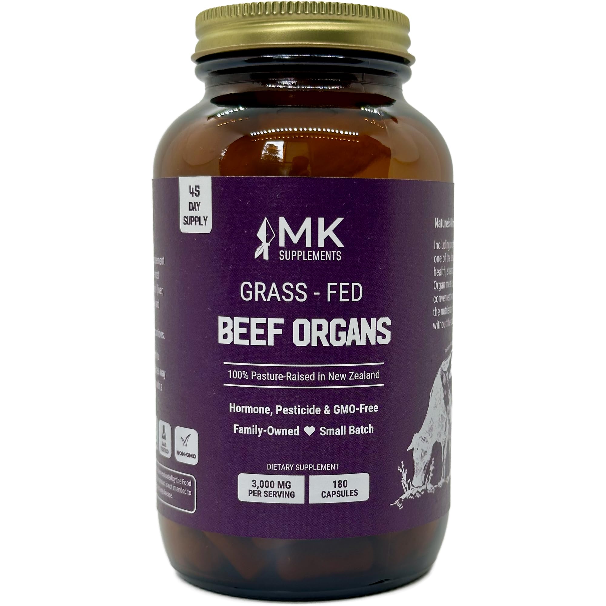 Amazon.com: MK Supplements – Grass-Fed Beef Organs 3000 mg, 180 Beef ...