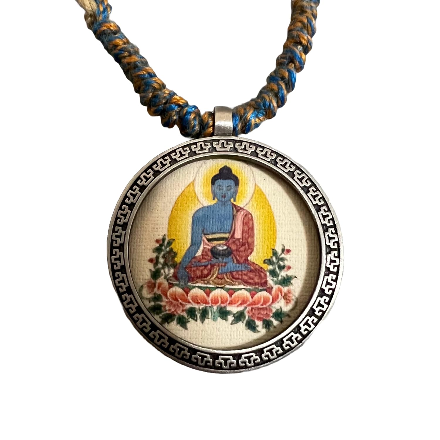 Amazon.com: Medicine Buddha Buddhism Colorful Thangka Buddha Necklace ...