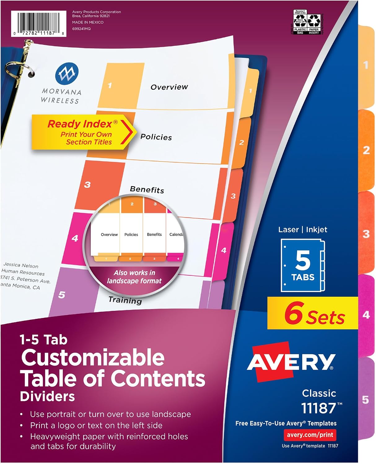 Avery Ready Index Table of Contents Reference Divider : Amazon.ca ...