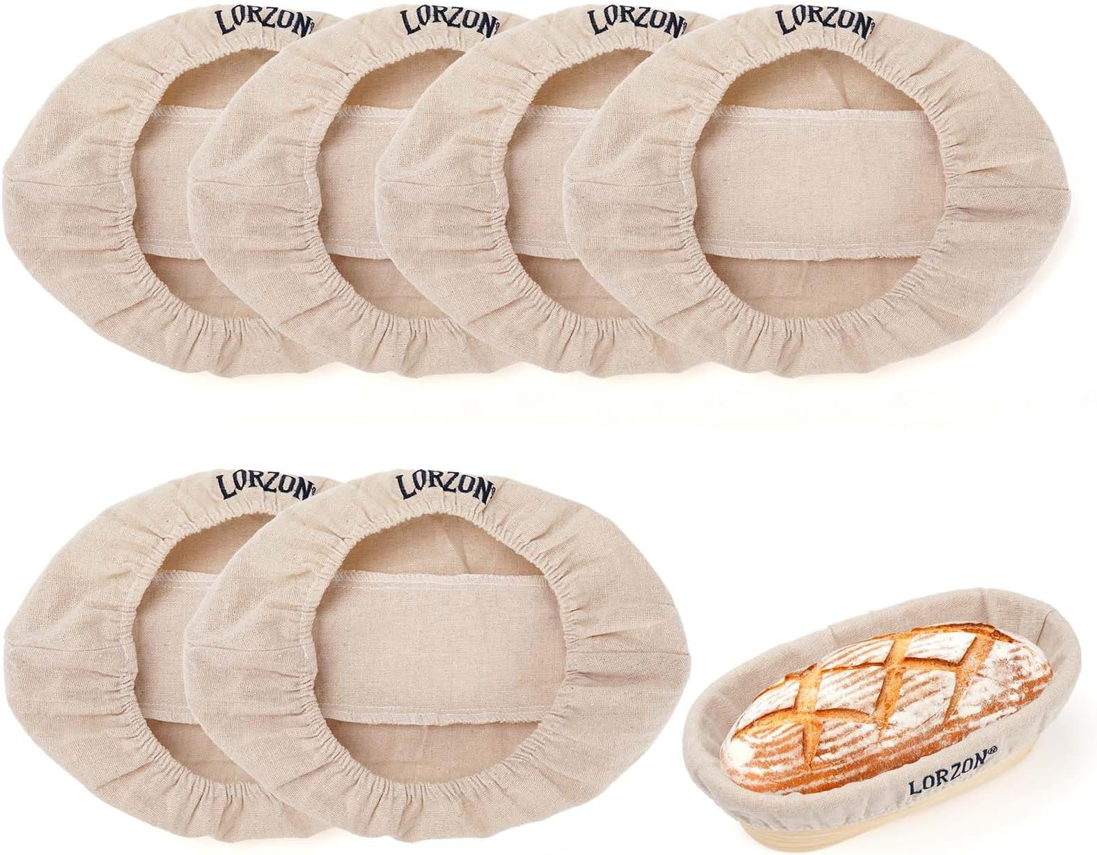 Amazon.com: 6 Pieces Oval Banneton Cloth liner, 10 inch Bread Proofing ...