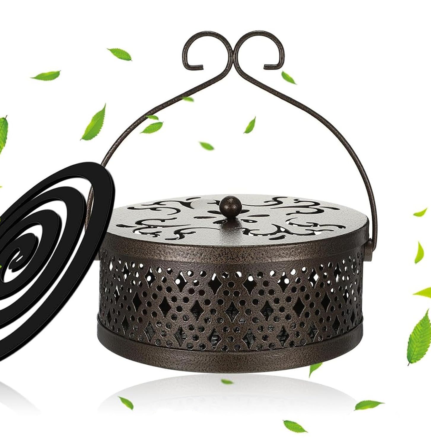 BananaHome Mosquito Iron Coil Holders with Lid and Handle, Bronze ...