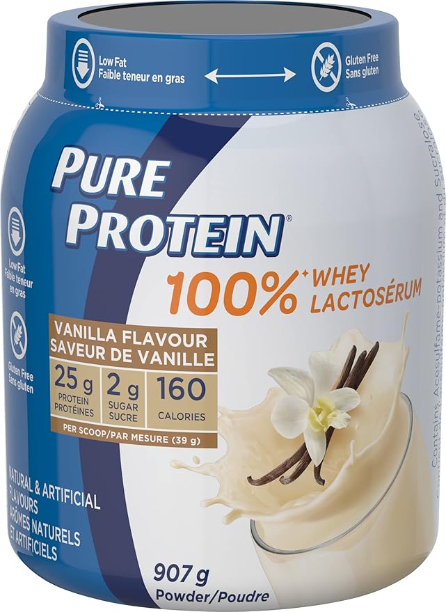 Pure Protein Powder, Whey, Great for Shakes, Vanilla Cream, 2 lbs ...
