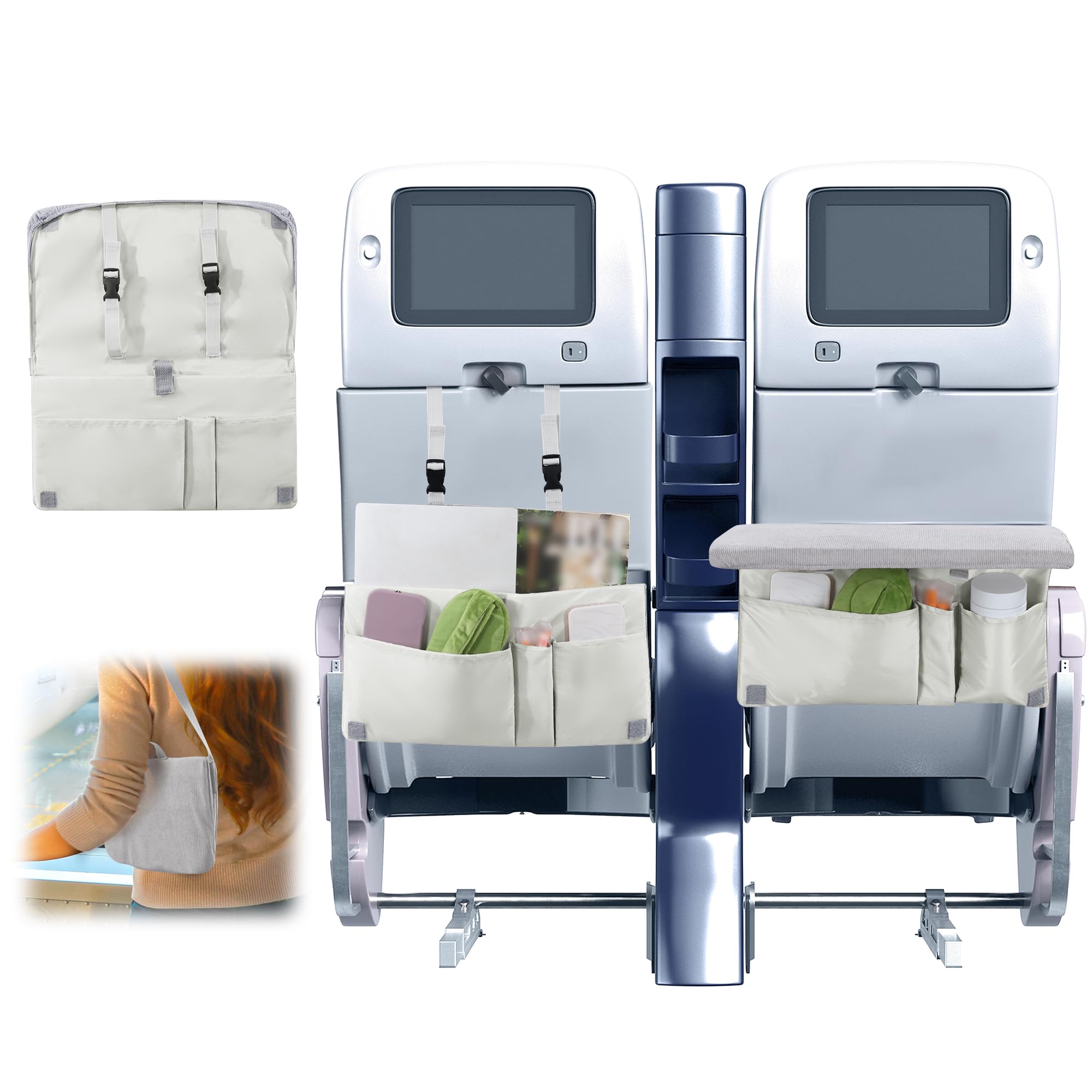 Amazon.com: BALAPET Foam Support Airplane Seat Organizer with Tray ...
