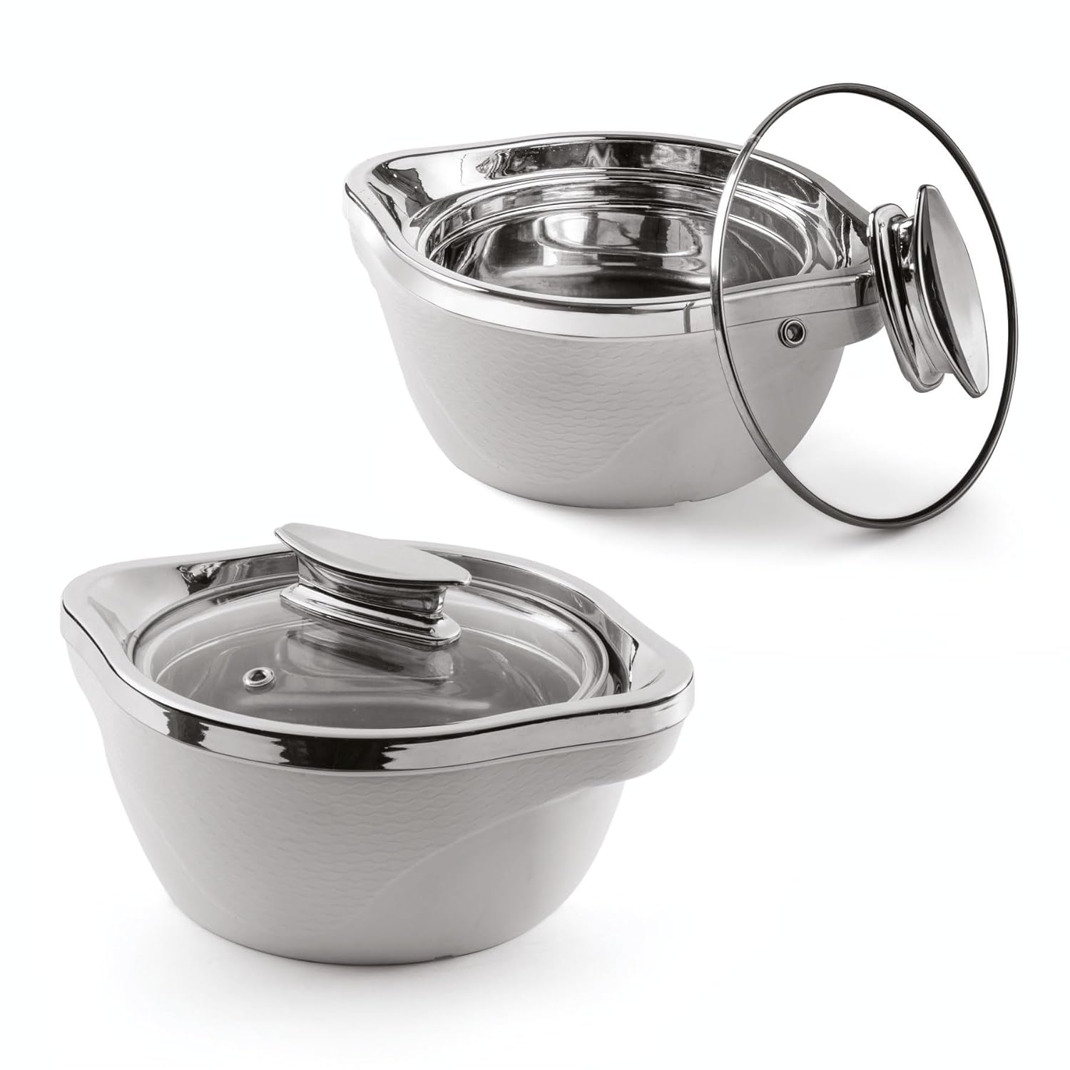 Buy SignoraWare Royal Bliss Casserole Inside Steel with Glass Lid ...