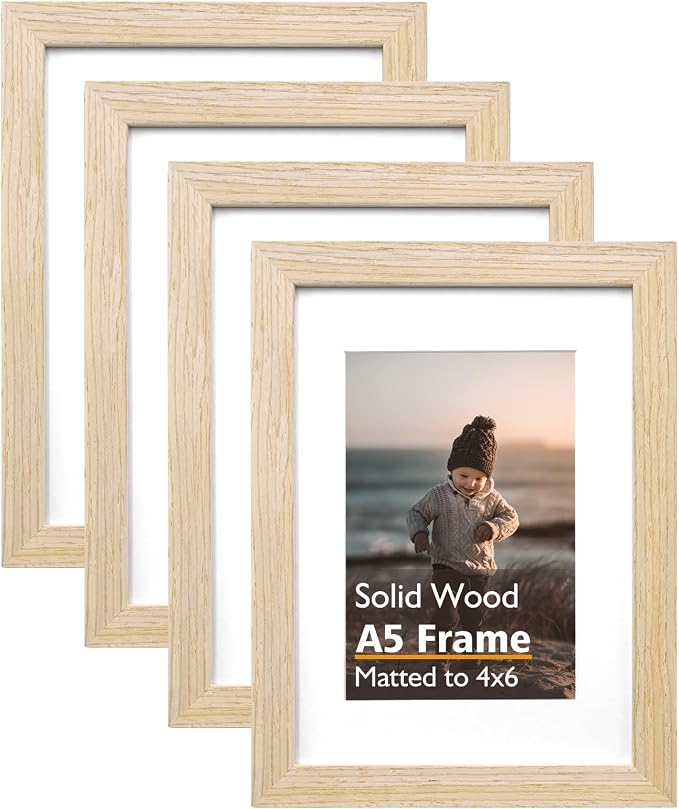 Amazon.com - KINLINK A5 Picture Frame Natural, Solid Wood Frames with ...