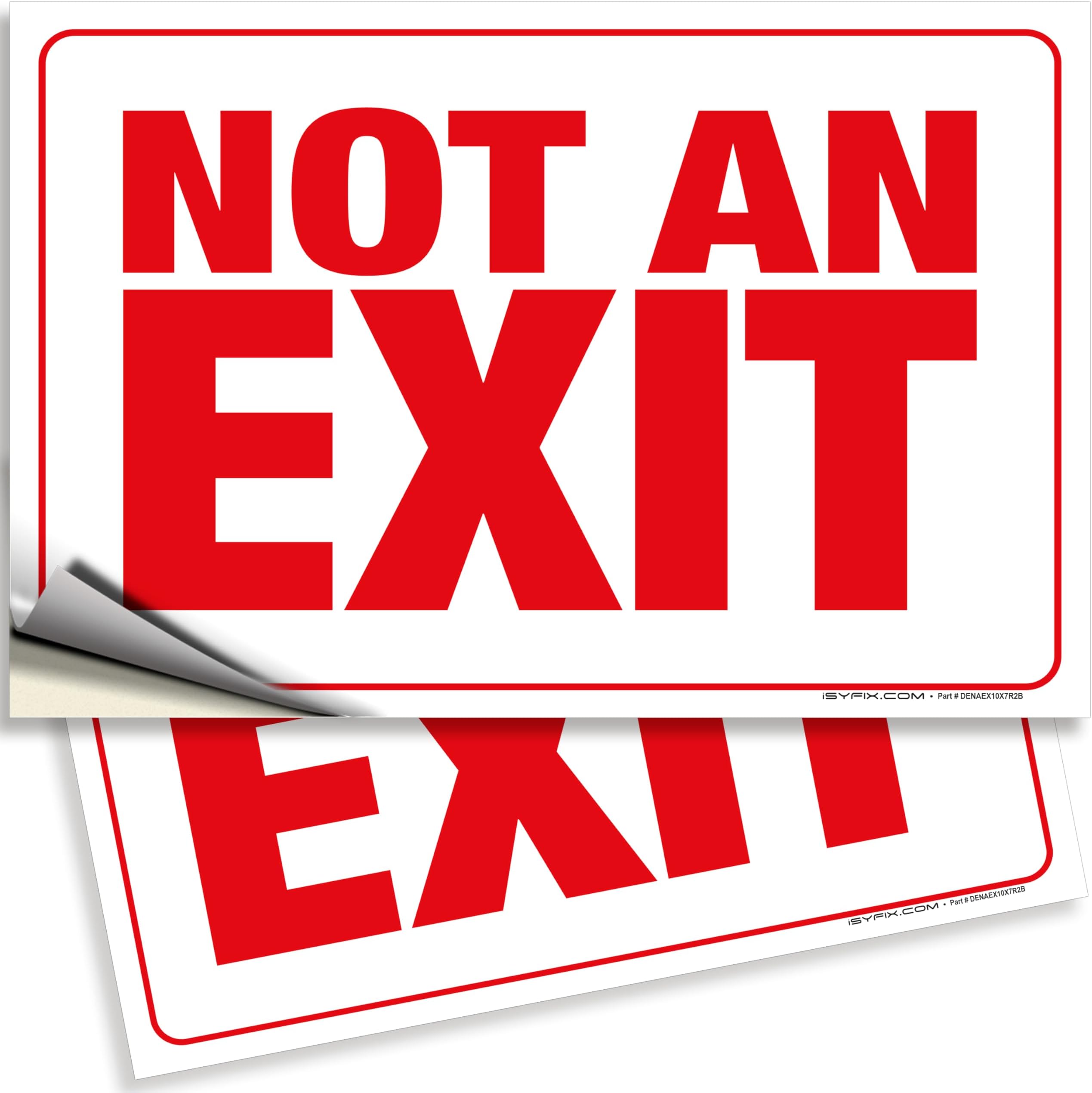 Amazon.com: "NOT AN EXIT" SIGN! No Exit Decal Set of 2 Self Adhesive ...