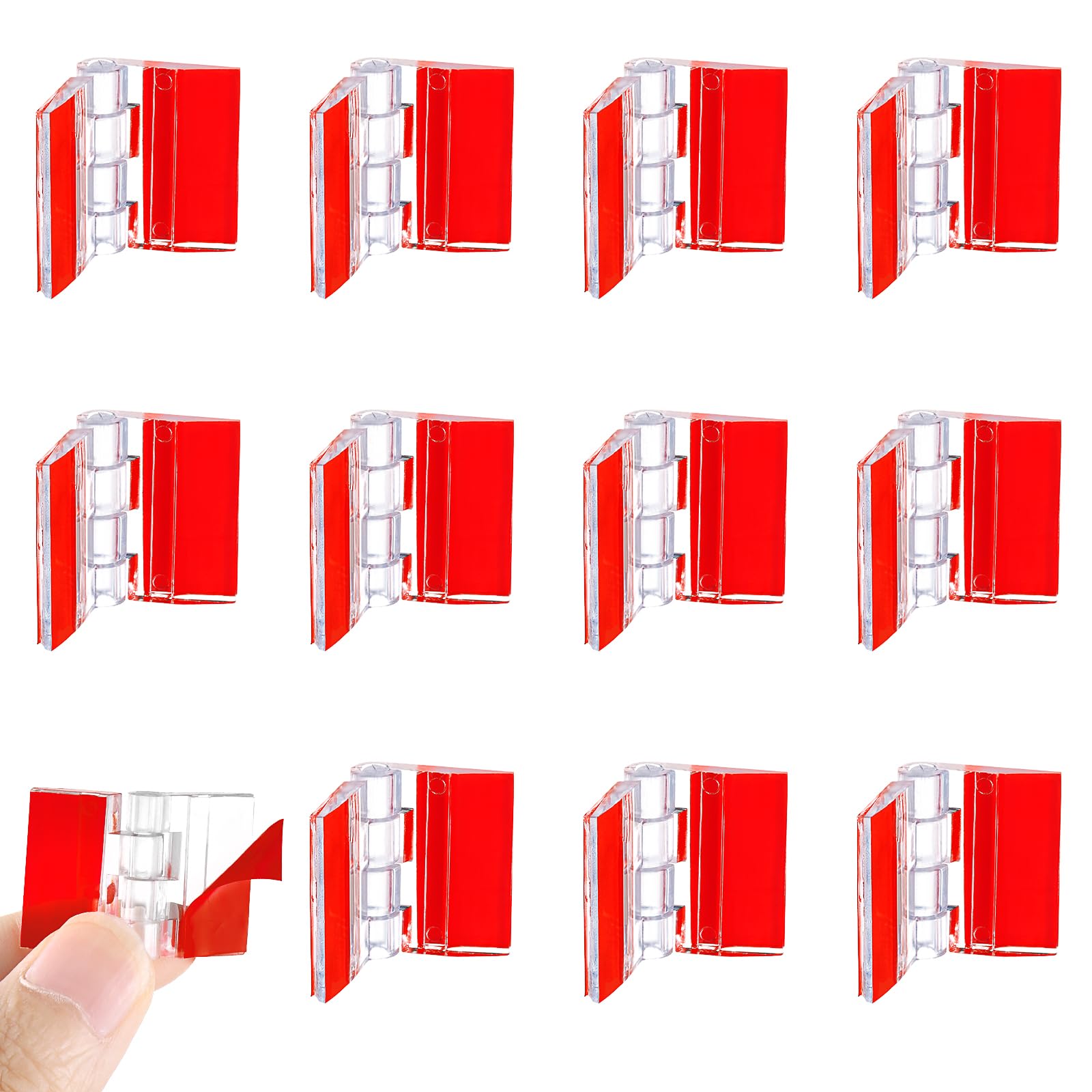 Amabro 12pcs Acrylic Small Hinges, Self Adhesive Folding Hinges Plastic ...
