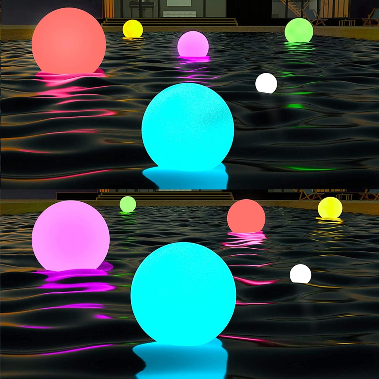 Amazon.com : LOFTEK 8-inch LED Floating Pool Light Ball with Remote: 16 ...