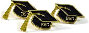 Amazon.com: Climple Graduation Cap Pins Gold with BSC Brooch Pins ...