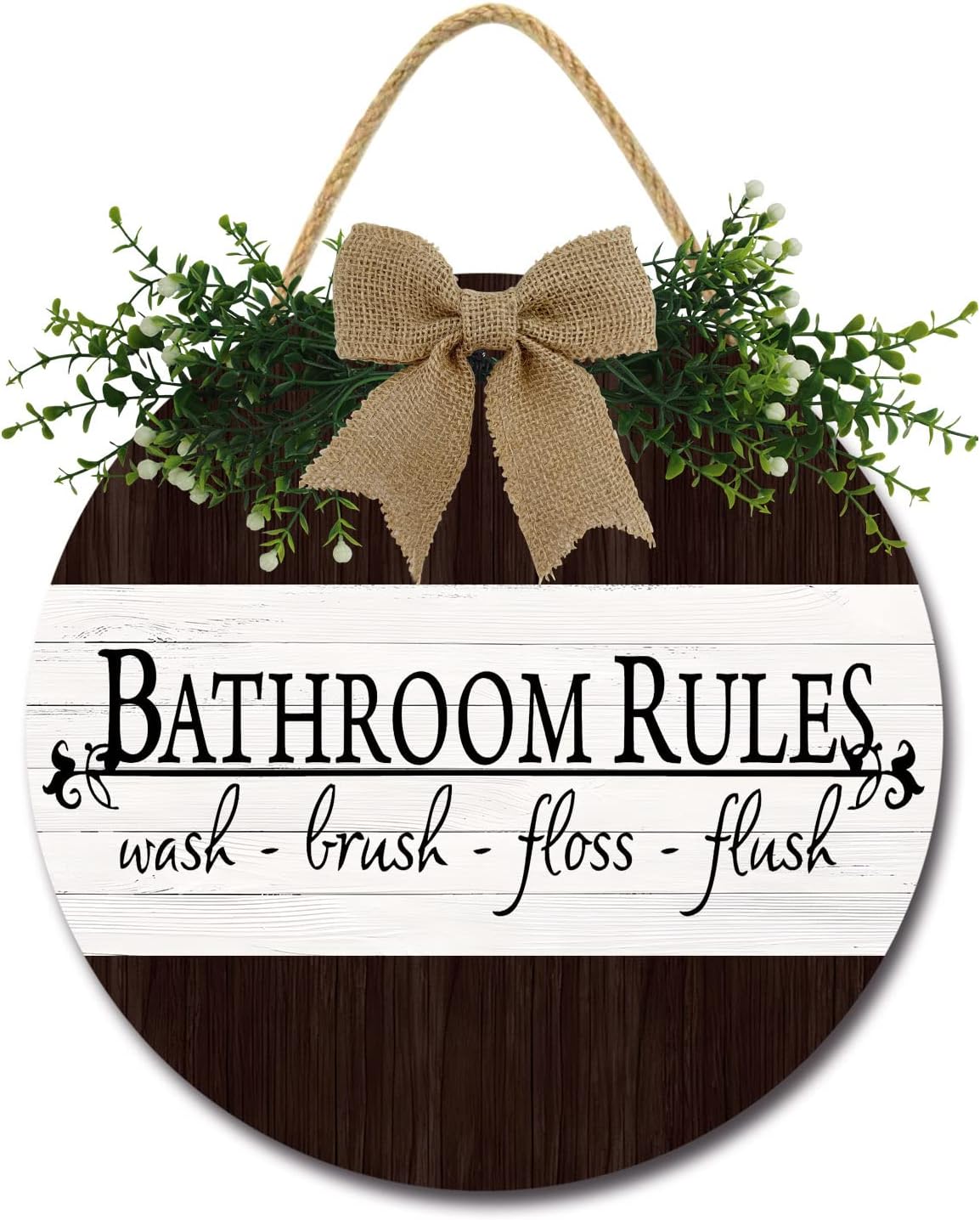 Amazon.com: Sokomurg Bathroom Rules Wall Decor Bathroom Signs Door ...