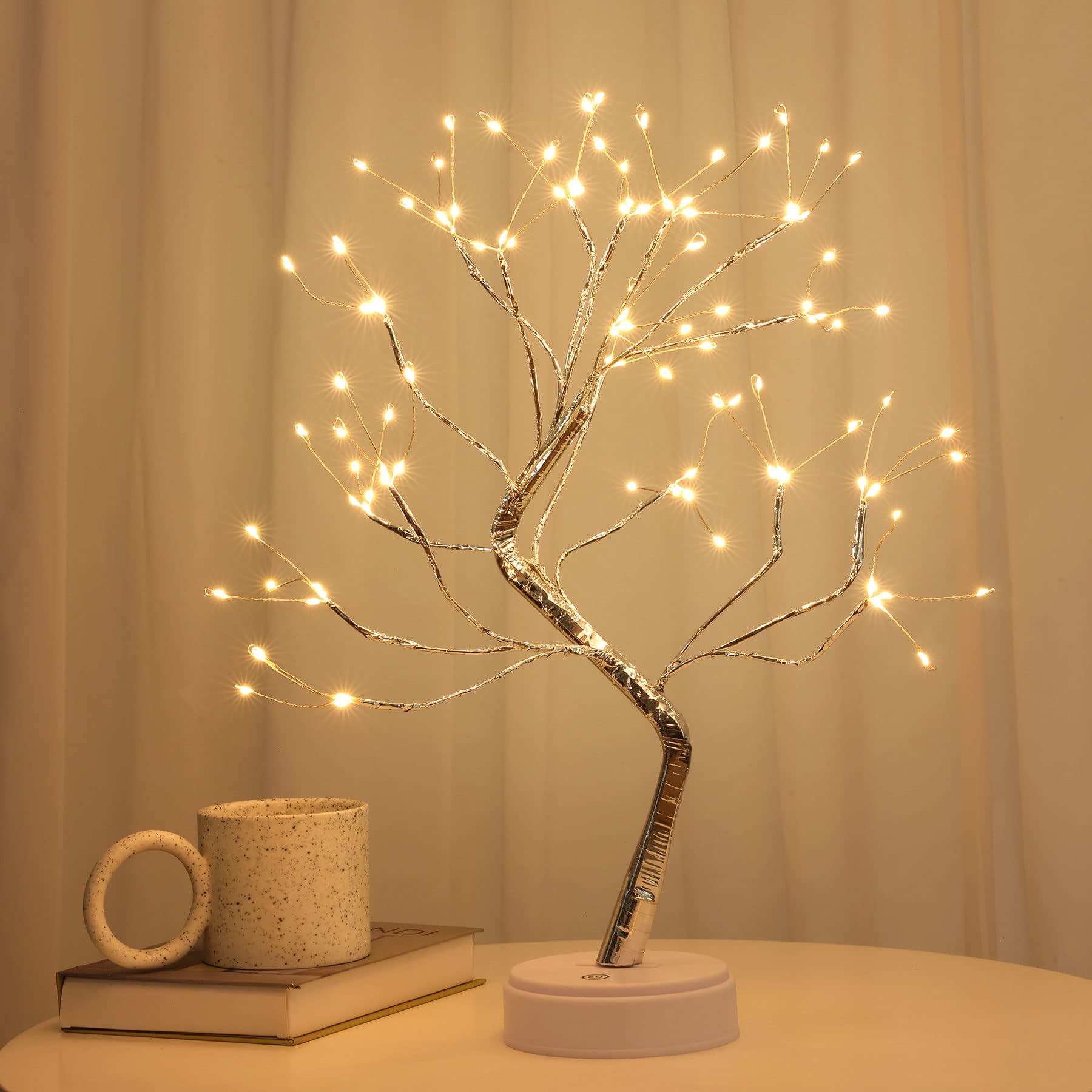 Amazon.com: Lxcom Lighting LED Branch Lights 108 LEDs New Silver Copper ...