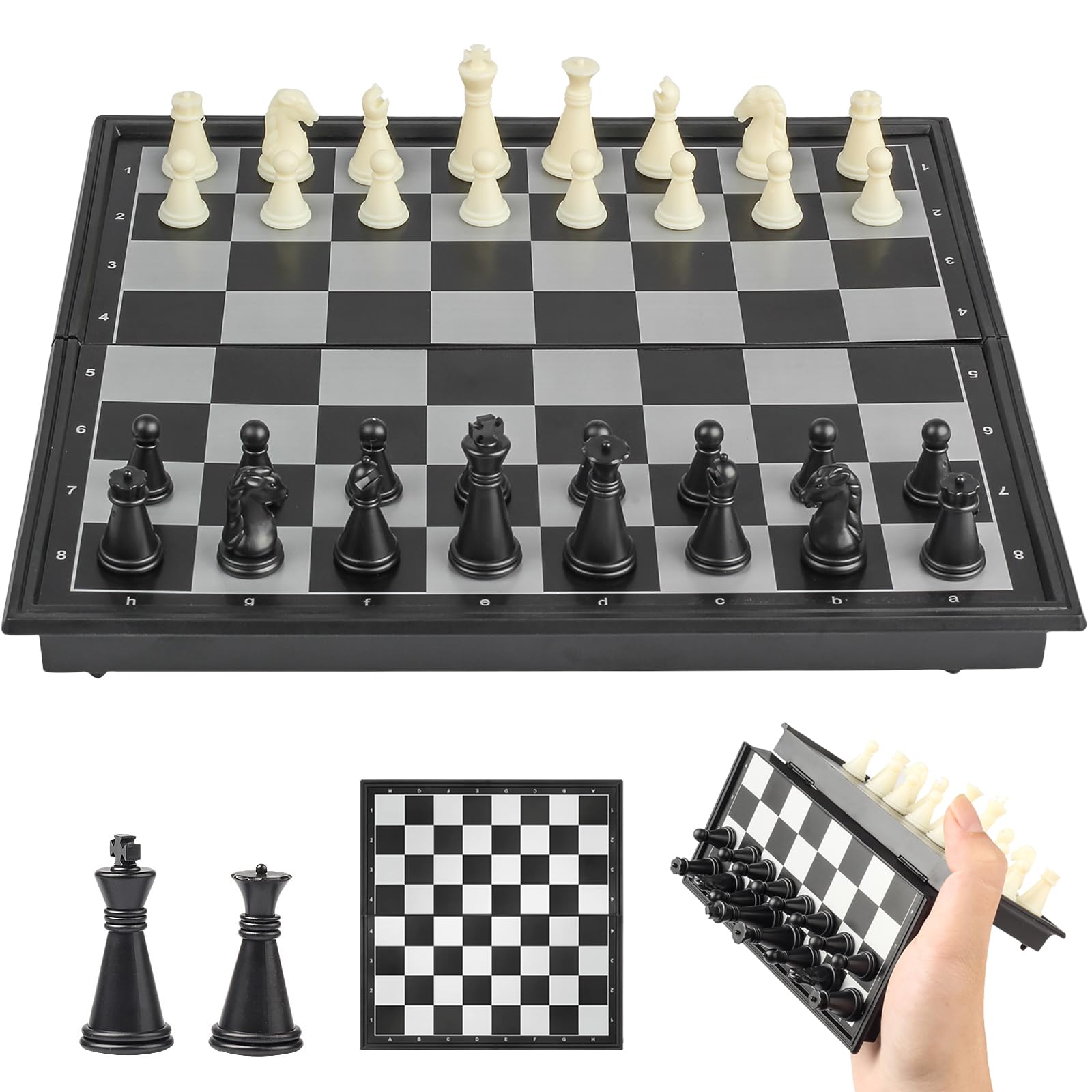Amazon.com: Mini Travel Chess Set Magnetic Vikutu 5.9 Inches Portable ...