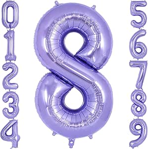 Amazon.com: Purple Number 8 Balloon 40 Inch, Big Large Foil Helium ...
