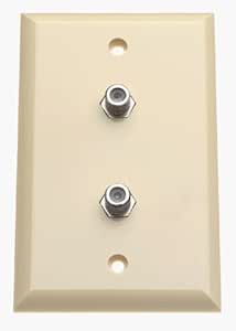 Amazon.com: Leviton C2456-I Dual CATV Jacks Wall plate, Color Ivory ...