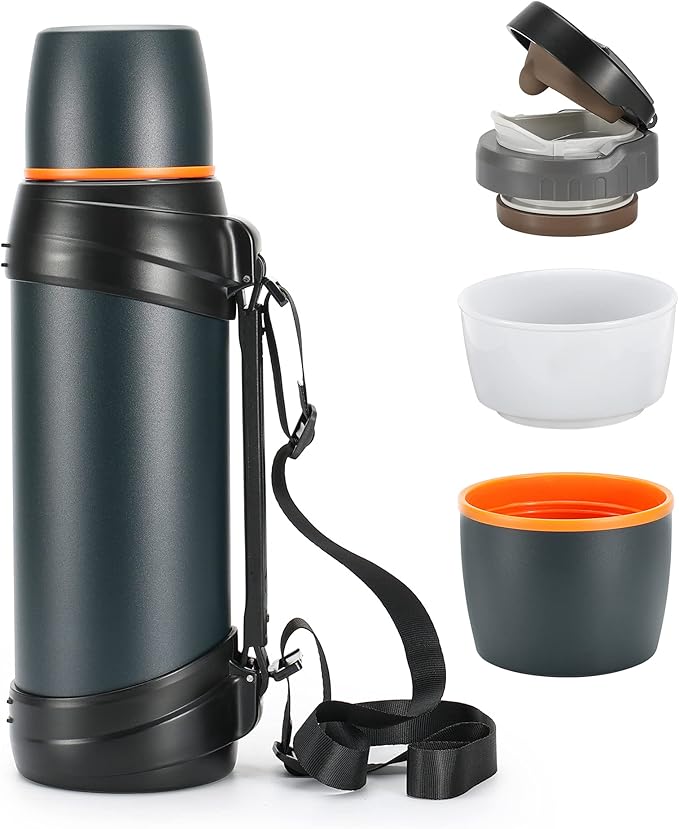 Olerd Large Flask - 2l Stainless Steel Insulated Bottle for Travel with ...