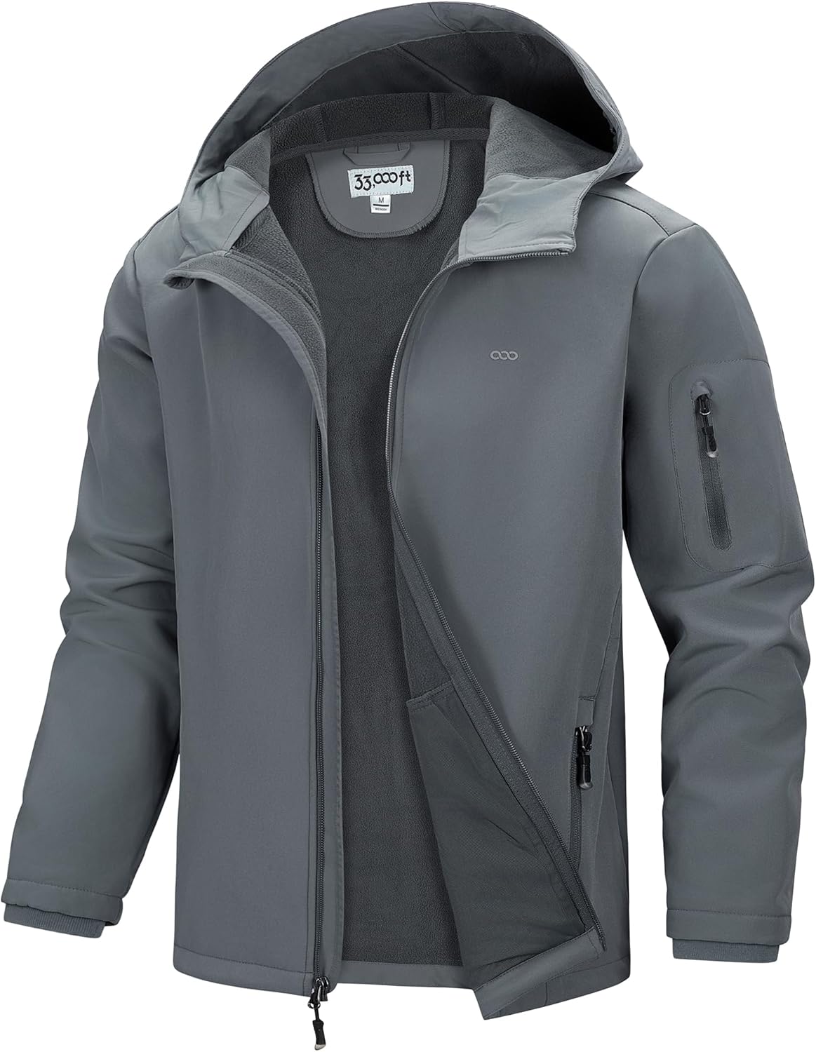 33,000ft Men's Hooded Softshell Jacket Waterproof Lightweight Insulated ...