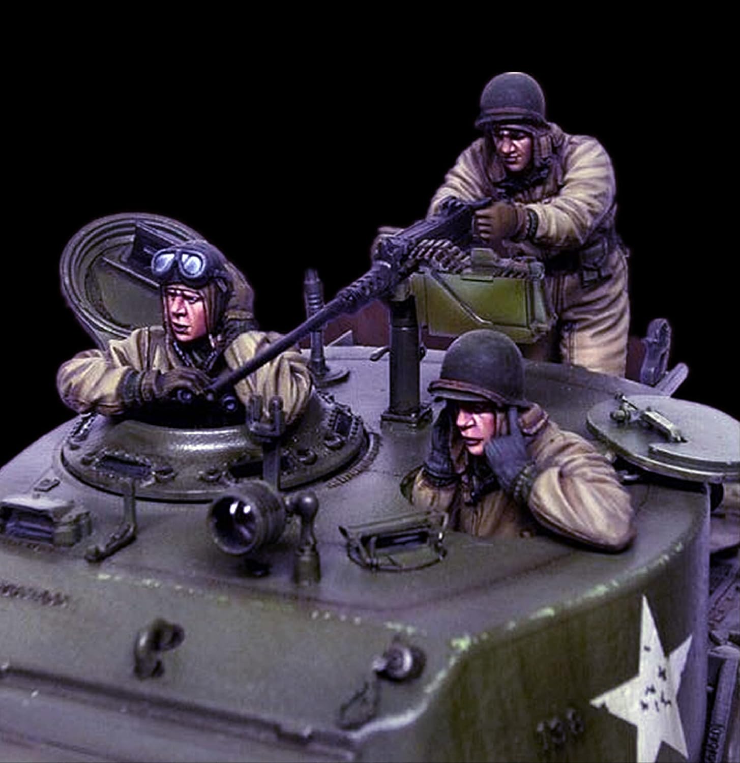 Amazon.com: 1/35 Resin Figure Soldier Model WWII US Army Tank Soldier ...