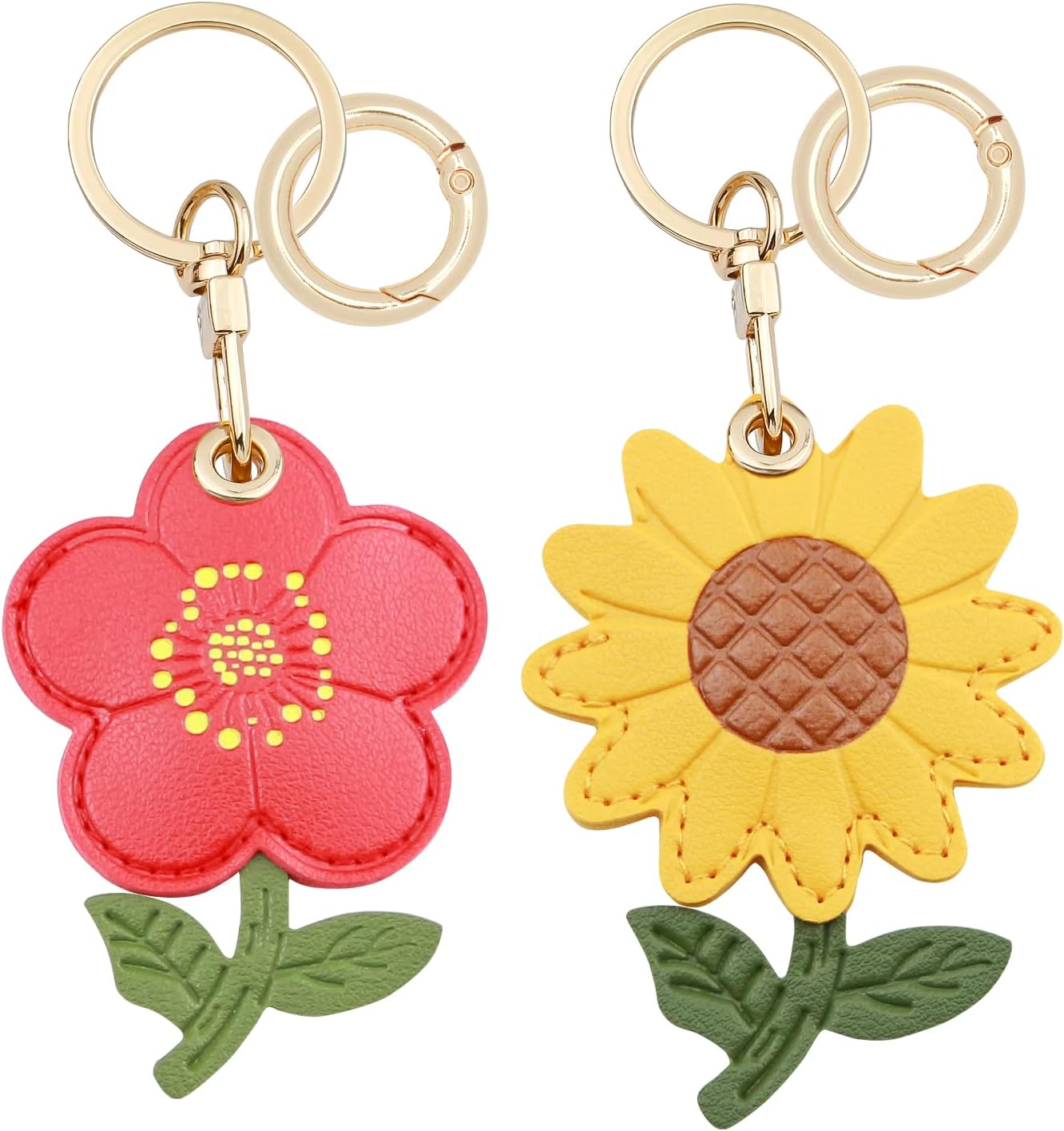 Amazon.com: XEEWEN 2 Pack Keychain Holder for Airtag, Cute Leather ...