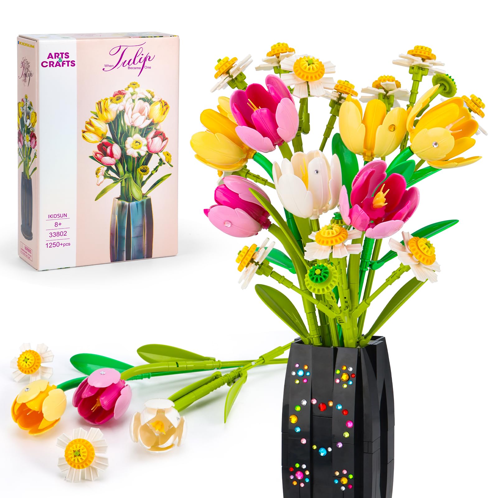 Juego de construcción de ramo de flores, 1250 piezas creativas para ...