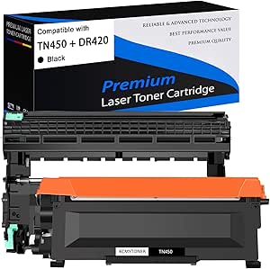 Amazon.com: KCMYTONER 1 Pack TN450 High Yield Black Toner Cartridge + 1 Pack DR420 Drum Unit ...