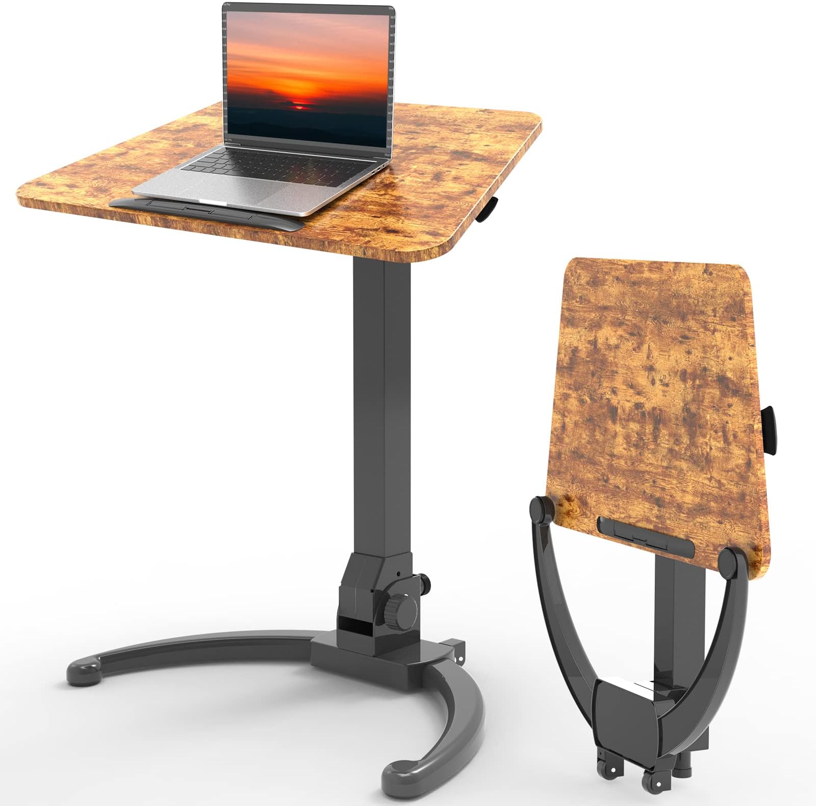 Amazon.com: FLEXISPOT Mobile Standing Desk with Wheels Pneumatic Laptop ...