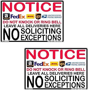 Amazon.com: 2Pc. Safety Decal Unlimited Notice Please Do Not Knock or ...
