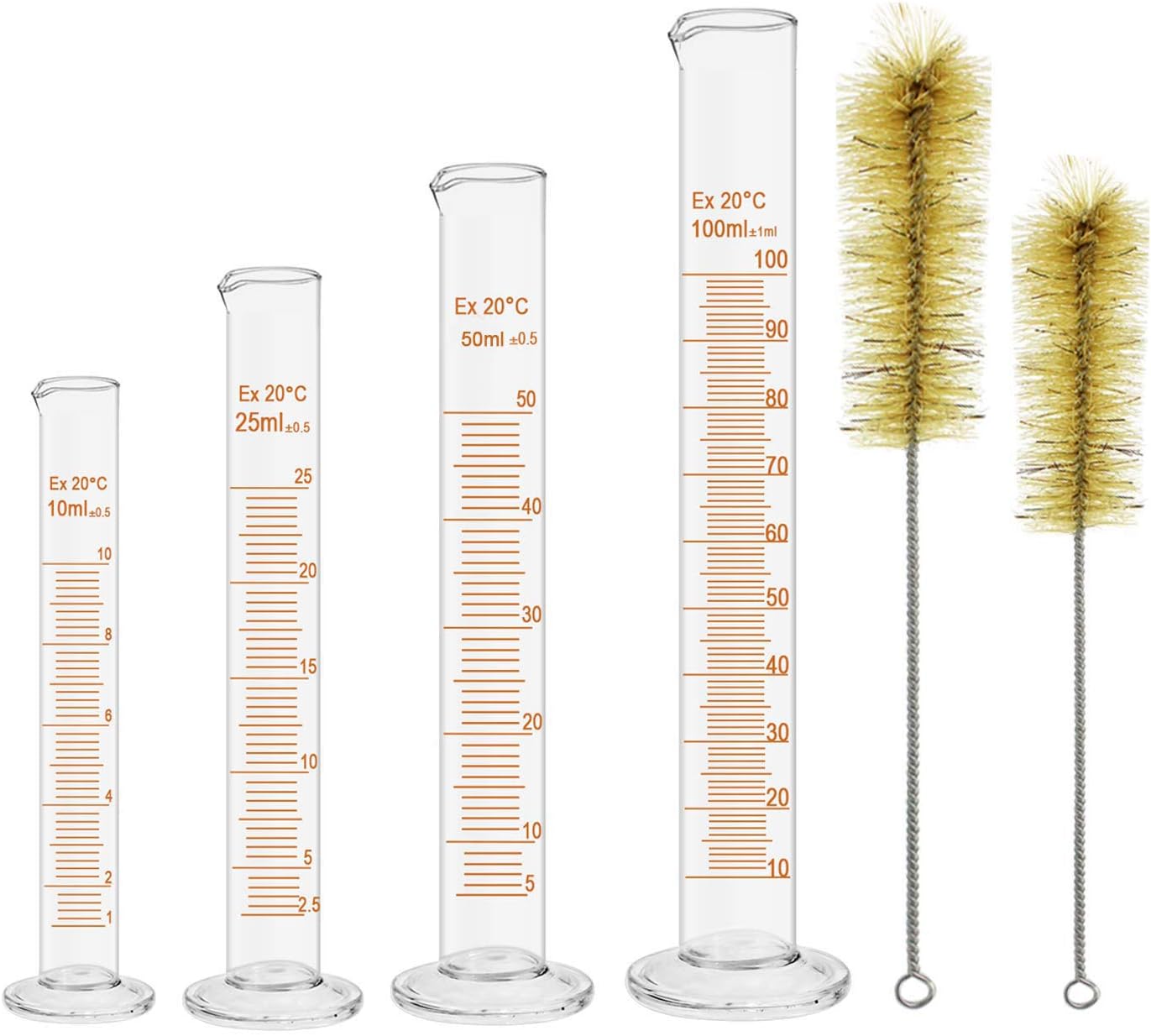 Amazon.com: WeiMeet 4 Pieces Measuring Cylinders Thick Glass Graduated ...