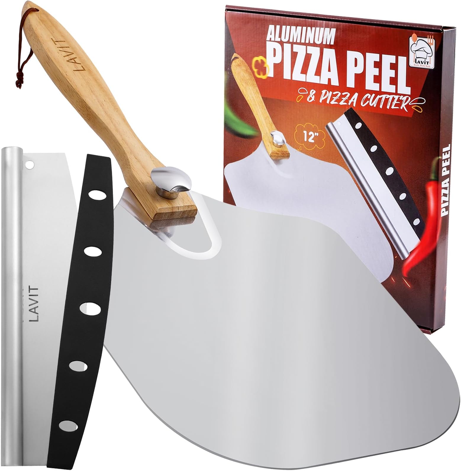 Amazon.com: UTENEW Stainless Steel Pizza Spatula Peel Shovel Cake ...